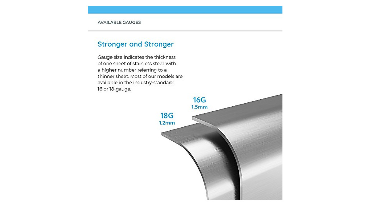 MR Direct 1716-16-ENS Stainless Steel Undermount Single Bowl Kitchen ...