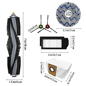 28 PCS Replacement Accessaries Kit Set for ECOVACS DEEBOT X1 Omni Turbo T10 T20 Omni T20/T20 Max/T20 ProRobot Vacuum Cleaner, 2 Main Brush, 8 Side Brushes, 4 Filter, 8 Mop Pads, 4 Dust Bag
