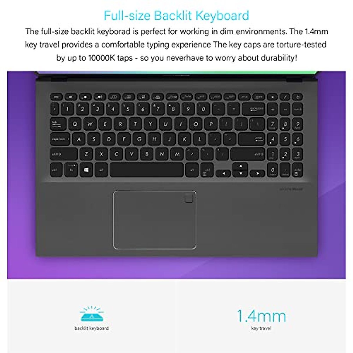 ASUS VivoBook Thin and Light Laptop, 15.6" FHD Display, AMD Ryzen 3 3250U Processor, AMD Radeon Graphics, Backlit Keyboard, Fingerprint Reader, Webcam, Wi-Fi, HDMI, Windows 11 (20GB RAM | 1TB SSD)