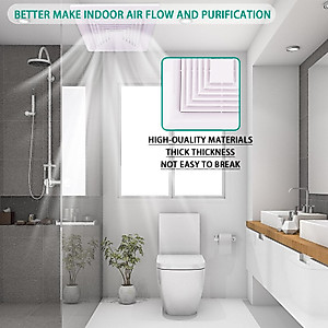 TIHCXNY 1-Piece (12" x 12") Bathroom Exhaust Fan Cover with Spring, Square Ceiling or Wall Mounted Exhaust Fan, Ceiling Fan, Grille, Air Diffuser, Diverter Ventilation Hood, Replacement Accessories