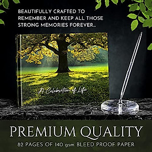 Celebration of Life Funeral Guest Book, Tree Design Funeral Guestbook with Pen, Memorial Service Guest Book, Memorial Guest Book, Memorial Book, Funeral Book, Signature Book, Funeral Book Guest