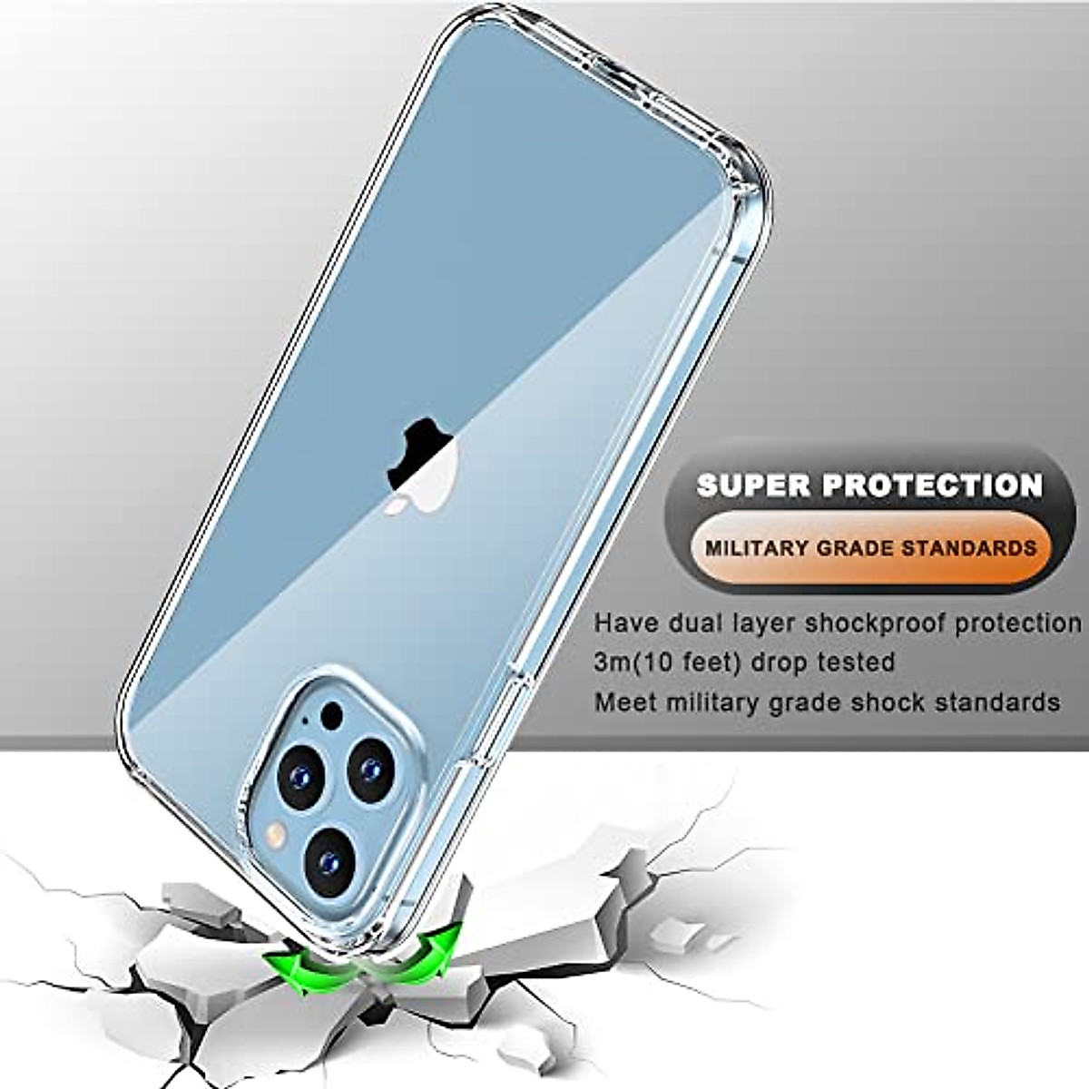 COOLQO Compatible for iPhone 12 Pro Max Case 6.7 Inch, and [2 x Tempered Glass Screen Protector] Clear 360 Full Body Coverage Silicone Protective 13 ft Shockproof Phone Cover