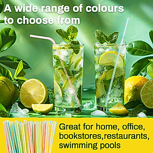 MAQIHAN 150PCS Disposable Plastic Drinking Straws - Flexible Drinking Straws Long Plastic Straws Drinking Straws Bendable Colorful PP Plastic Straws for Home Use Milk Juice Drinks