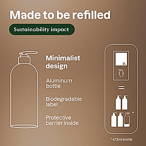 ATTITUDE Hydrating Hair Shampoo with Essential Oils, EWG Verified, Plant and Mineral-Based Ingredients, Vegan Beauty Products, Refillable Aluminum Bottle, Peppermint & Sweet Orange, 16 Fl Oz