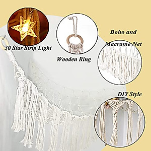 SZBAMI Stuffed Animal Net or Hammock with Light, Hanging Corner Net Toy Hammock for Stuffed Animals with Hooks, Hanging Net Toy Storage Organizer Animal Net for Bedroom Playroom Kindergarten -Large