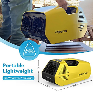 nommyair 2380BTU Camping Air Conditioners - 14lb Tent Air Conditioner with Remote Control, Portable ac for Truck Outdoor/RVs/Fishing or Pet (Battery Not Included)