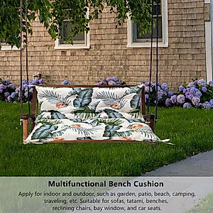 Gollense Outdoor Swing Cushions for Outdoor Furniture Waterproof 2-3 Seater Bench Cushion Replacement 4" Thick with Backrest & Ties for Patio Backyard Garden, 47 x 40 Inch, Navy
