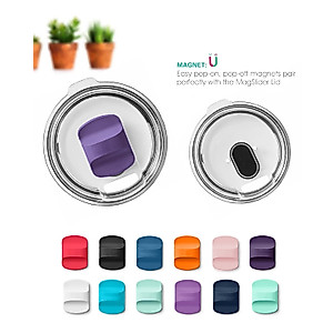 ALIENSX MagSlider Replacement Kit, 3 Pack, Magnetic Slider Block fits Yeti Rtic Tumblers Magnetic Lids 10/16 / 20/26 / 30 oz and more Other Ramblers (Purple/White/Aqua)