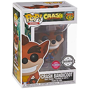 POP Funko 0889698256438 Crash Flocked Exclu Figurines 10 cm