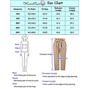KIMCURVY Paper Bag Pants for Women High Waist Plus Size Pencil Pants for Work Army Green 18W