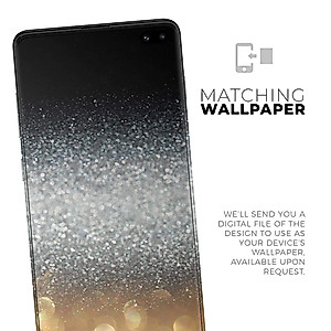 DesignSkinz Unfocused Silver Sparkle with Gold Orbs Protective Vinyl Decal Wrap Skin Cover Compatible with The Samsung Galaxy S20 (Screen Trim & Back Glass Skin)