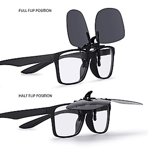 READOPTICS Clip on Sunglasses for Prescription or Non Prescription Specs, Polarized UV Protection, Flip Up Lightweight Lenses Attach Easily. 2 Pack Read Optics