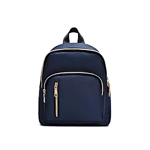 YANAIER Women Mini Backpack Purse Water resistant Nylon Fashion College Bag Casual Daypack Navy