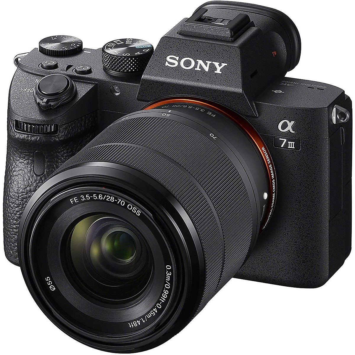 Sony Alpha A7 III 4K Digital Camera & 28-70mm FE OSS Lens with 64GB Card + Battery & Charger + Case + 3 Filters + Tripod + Flash + LED Light + Mic Kit