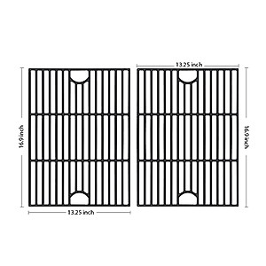 Nexgrill Replacement Parts for 4 Burner 720-0830H 720-0830D 720-0670A 720-0783C 720-0783E 720-0958A, 17" Cast Iron Grill Grates for 5 Burner 720-0888N Charbroil 463241113 463446015, Kenmore Gas Grills