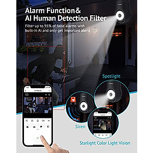 LaView 4MP Bulb Security Camera 2.4GHz, 360° 2K Security Cameras Wireless Outdoor Indoor Full Color Day and Night, Motion Detection, Audible Alarm, Easy Installation, Compatible with Alexa（Black）