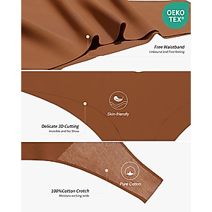 DEANGELMON Seamless Thongs for Women No Show Thong Underwear Women Comfortable Multiple Pack (7P3,S)