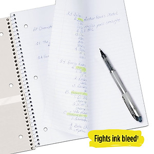 Five Star Style Spiral Notebooks + Study App, 3 Pack, 1 Subject, College Ruled Paper, 11" x 8-1/2", 100 Sheets, 1 Count (820000F)