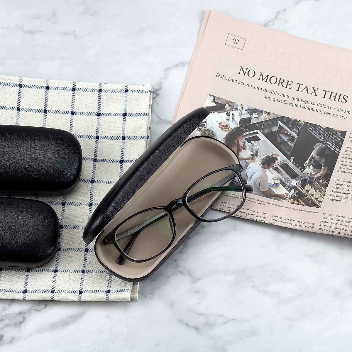 IFAMIO 3 Pack Glasses Case Hard Shell Eye Glass Case Glasses Holder Pocket Portable Sunglass Protector Case Fit Most Eye Glasses and Sunglasses (Black)