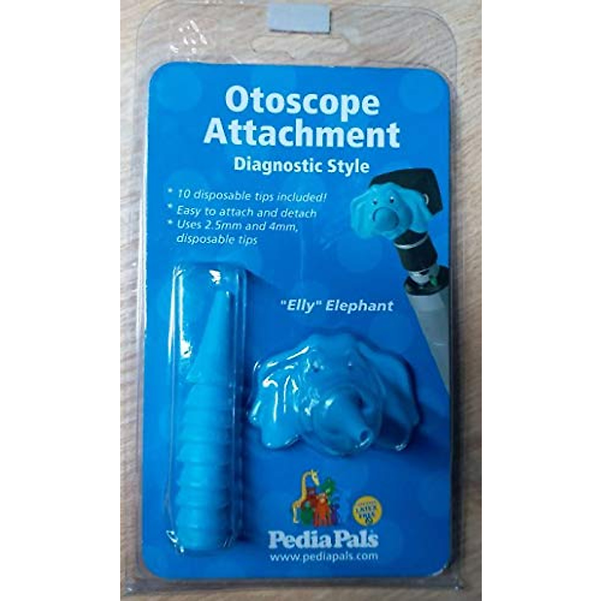Pedia Pals Elephant Pediatric Otoscope Tips with Attachment – Pack-2 Playful & Useful Exam Tool for Adults & Children, Easy Twist-On Design, Easy to Attach to Most Otoscopes, Non-Toxic, Safe & Durable