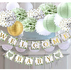 luckylibra Welcome Baby Banners Baby Shower Decorations