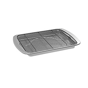Nordic Ware Oven Crisp Baking Tray and Nordic Ware Natural Aluminum Commercial Baker's Half Sheet 2-Pack