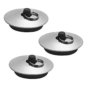 MroMax 3Pcs Stainless Steel Sink Plug Drain Stopper Fit 39mm with Ring for Bathtub Kitchen Bathroom Silver, Black