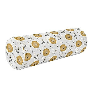 Vnurnrn Cute Lion Neck Support Pillow Round Neck Roll Bolster Cylinder Pillow Cervical Pillows Body Pillow for Leg Knee Back Head Support for Work Women Men Traveling Headrest