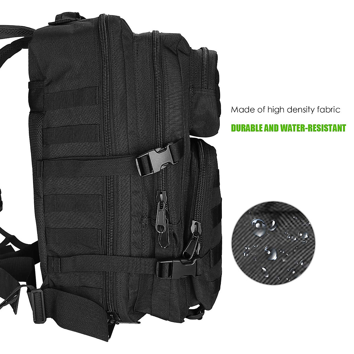 ProCase Tactical Backpack Bag 40L Large 3 Day Military Army Outdoor Assault Pack Rucksacks Carry Bag Backpacks -Black