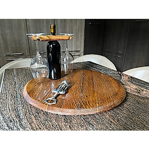 Bordeaux-Barrel Rotating Lazy Susan Server 22"