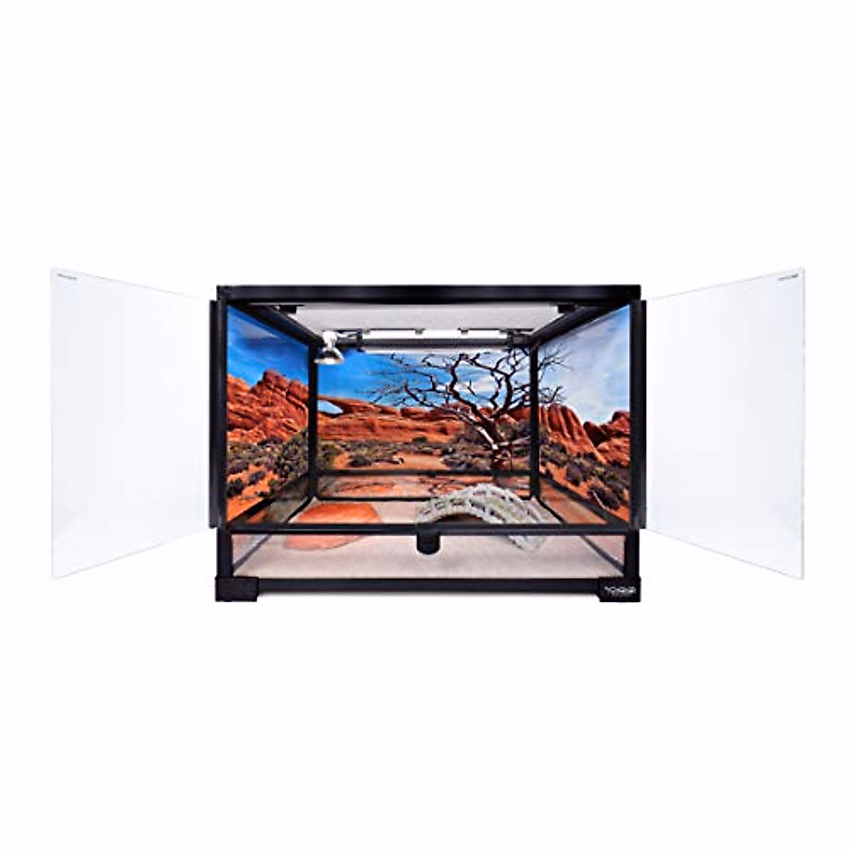 Reptile Habitat Background; Arch with Tree, for 36Lx18Wx18H Terrarium, 3-Sided Wraparound