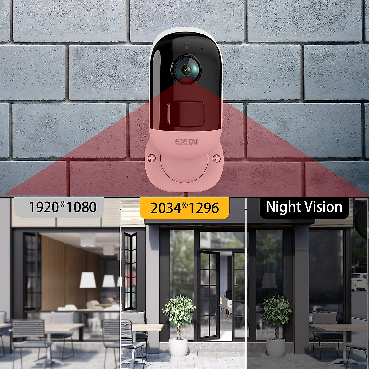 EZETAI Camera for Home Security Indoor,Outdoor Backyard Camera Kids Monitoring Camera Indoor Camera Wireless Battery Powered with Phone app Security Camara inalambrica para exteriores