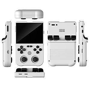 XU10 Retro Handheld Game Consoles, 3.5 inch IPS Screen, XU10 with a 64G Card Pre-Loaded 8000 Games, Support 20+ Kinds of Games Formats, with 3000 mAh battery life 6-8 hours White