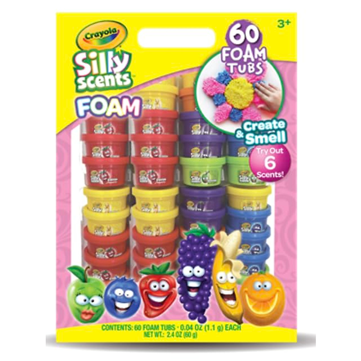 Crayola Play Foam - Silly Scents | 60x1oz Scented Foam Beads | Kids Modeling Foam in 6 Bright Colors and Scents | Kids Party Favors, Goody Bags, Stocking Stuffers, Christmas Gifts for Girls and Boys