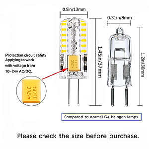 DOPKUSS G4 LED Bulbs 12V Led Light AC/DC Bi-Pin Base Landscape Light Bulbs 3 Watt 12v Light Bulb - G4 Bulb LED Lighting Equiavlent to 30W Low Voltage Warm White 2700K 10-Pack