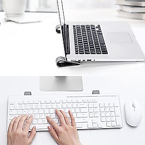 SUPBEE Universal Laptop/Computer Keyboard Stands, [4 Pack] Rubber Tilting Wedge Riser Holder for Desk, Ultra Compact Portable Ventilated Stand & Elevated Feet for Notebook Keyboard - Black