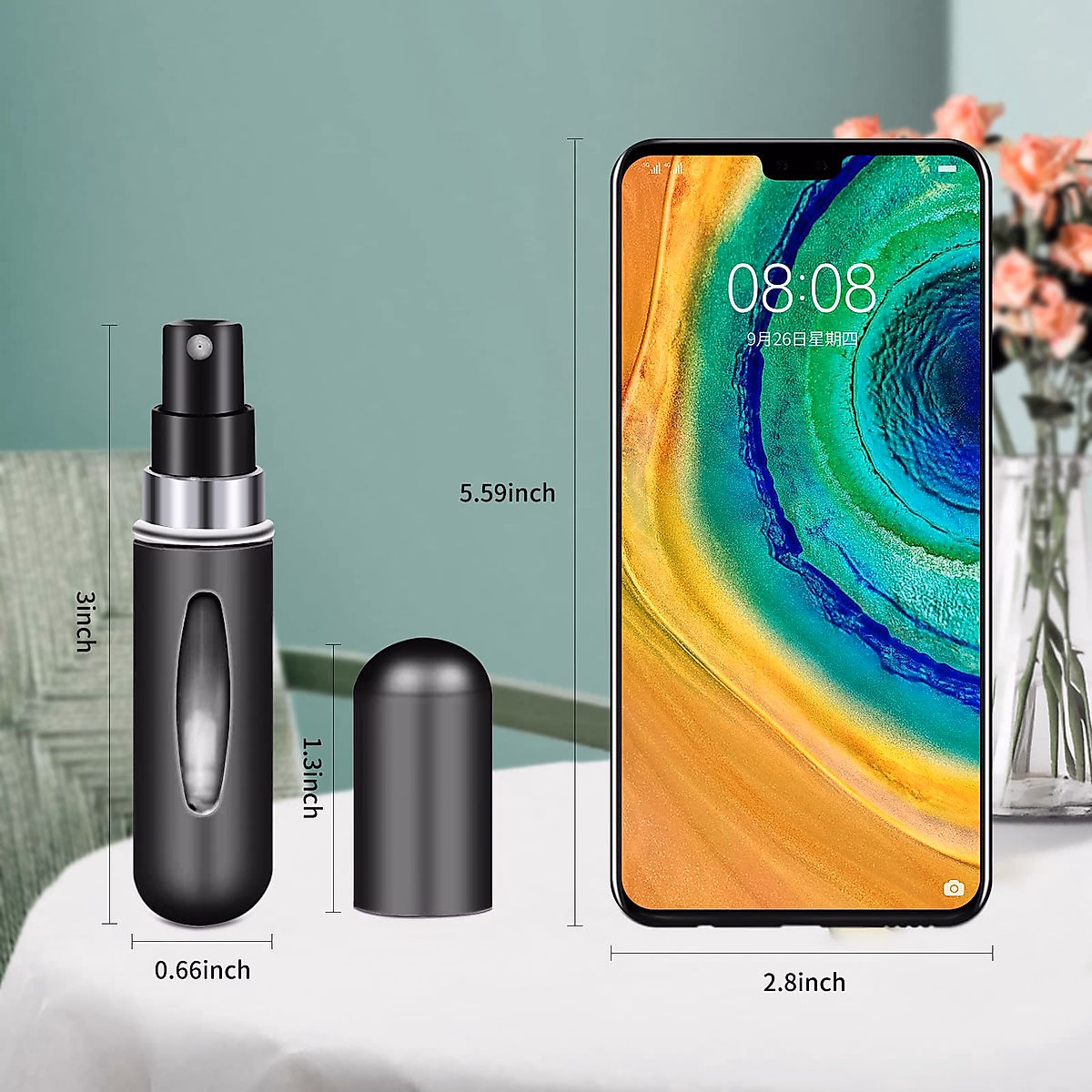 MDDRUIQI Perfume Travel Refillable Portable Perfume Atomizer Bottle 5ML Mini Refillable Perfume Spray Bottles Atomizer Travel Perfume Bottle for Outdoor and Traveling (4 Colors)