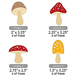 Big Dot of Happiness Wild Mushrooms - Paper Straw Decor - Red Toadstool Party Striped Decorative Straws - Set of 24