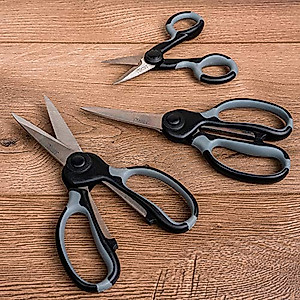 Titan Heavy Duty Scissors, Set of 3 Commercial Grade Shears, 8-inch Scissors & 5.5-inch Scissor Bundle