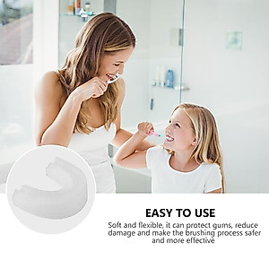 HEALLILY 2pcs U Shaped Toothbrush Head Silicone Automatic Electric Toothbrush Heads Replacement Refill for Electric Toothbrush Accessories