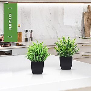 Der Rose 6 Pack Small Fake Plants Artificial Potted Faux Plants in Pot for Home Office Farmhouse Bathroom Shelf Decor Indoor