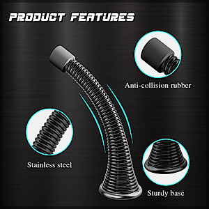 Enconker 12 Pack Door Stoppers, Black Door Stop for Bottom of Door, 3 ⅛" Spring Steel Construction Wall Protector with Rubber Bumper Tips