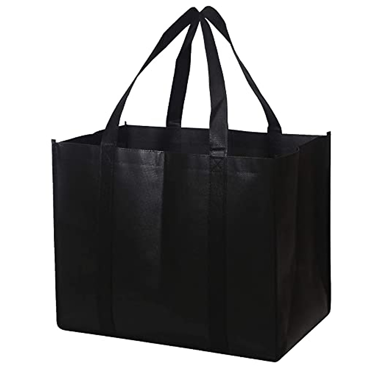 General purpose tote bags Reusable plastic groceries bags (3bags) | heavy duty foldable tote |grocery shopping | bulk bags with large handles | tote bag for travel, parties