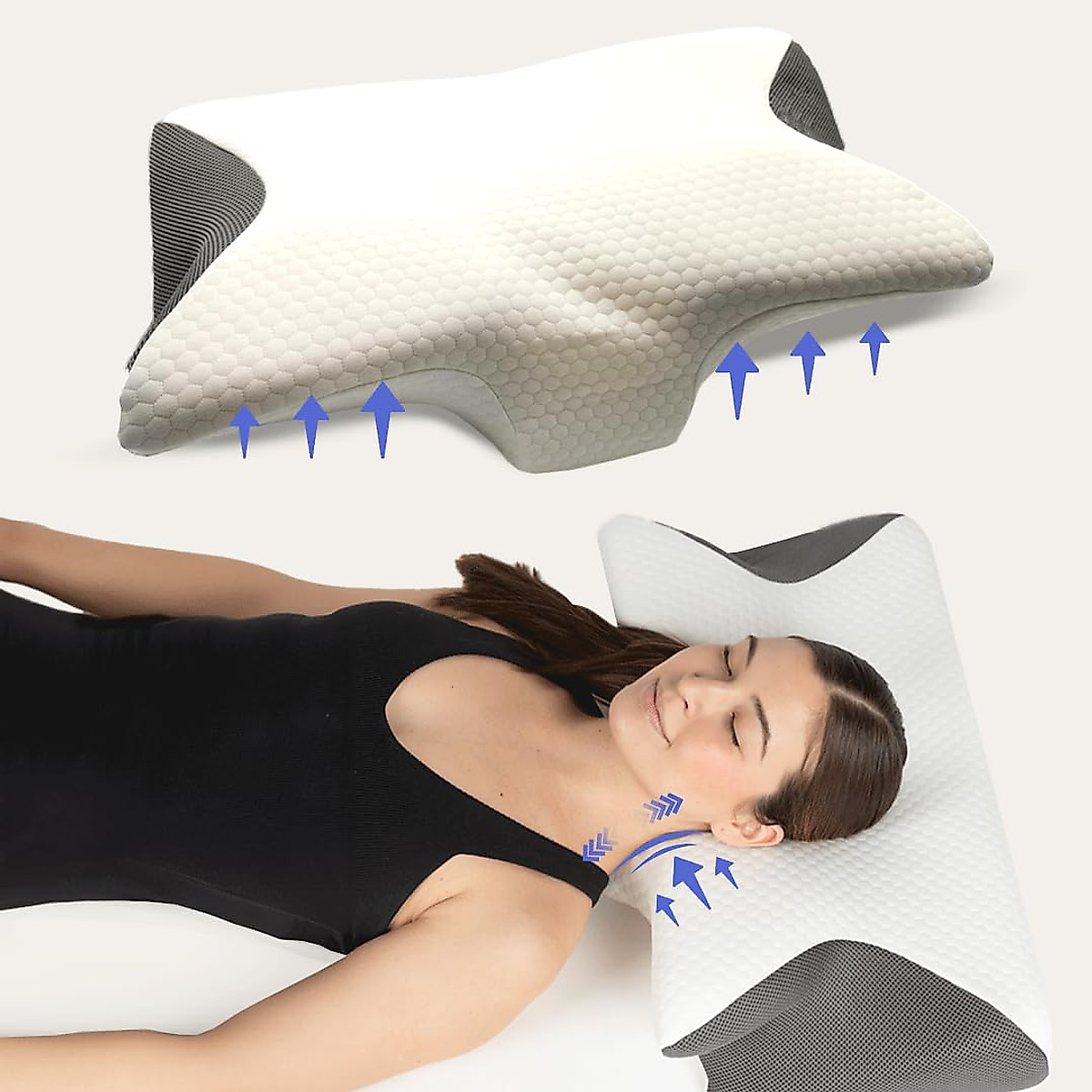 SweetDreamzzzzz Side Sleeper Pillow - Cervical Neck Pillow & Side Sleeper Pillow for Adults - Pillow for Neck Pain Relief Cervical Pillow - Neck Pillow for Sleeping