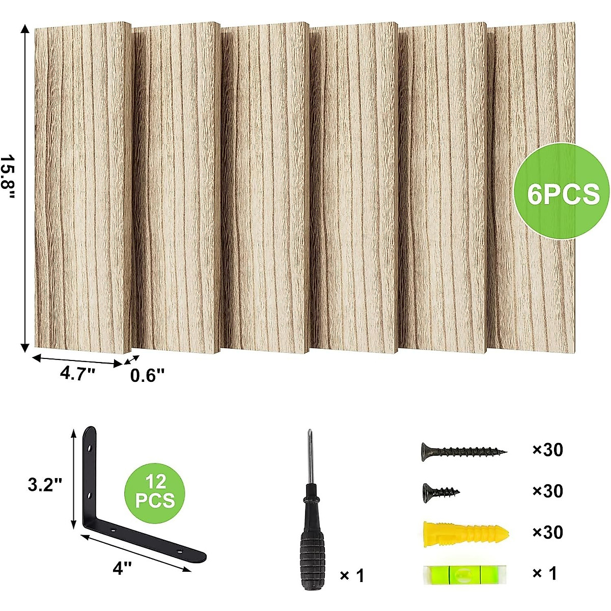 Floating Shelves, Solid Wood Shelves Set of 4, Floating Shelves for Wall Mounted, Durable Natural Bathroom Wall Shelves with Bedroom,Kitchen,Living Room, Corner and Bathroom Decor (Light Brown)