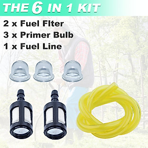 Adefol Fuel Filter + Fue Line+Primer Bulb for Homelite BP250 HB18V GST GST18 GSTBC HBC18 HBC30 HBC30B HGT HLT15 HLT16 HLT17C HLT18 HLT28 HT17 HT19 ST175G ST185 String Trimmer Blower