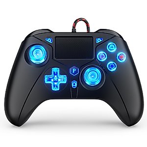 Compatible with PS5 Controller, Wired Controller for Playstation 5/PS4/PC, Gaming Controllers, Gamepad with Dual Vibration 6-axis Gyroscope Support Turbo Macro Multi Touch Pad 3.5mm Audio Jack