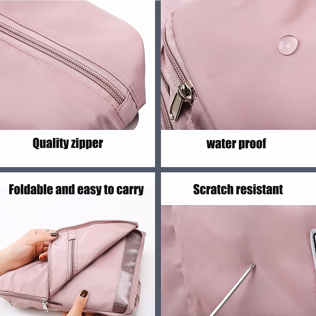 Large Capacity Folding Travel Bag Overnight Bags For Women,Weekender Duffle Bags with shoe compartment Portable Lightweight Bag