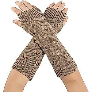 Dalulu Grunge Gloves Fairy Grunge Accessories Ripped Glove Crochet Glove Grunge Clothes y2k Fairy Grunge Aesthetic Arm Warmers (Khaki)