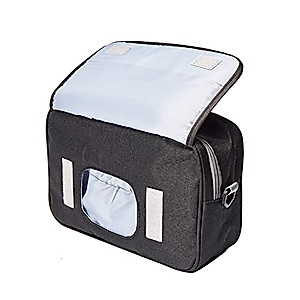 MOMIGO Baby Diaper Caddy Bag with Changing Pad - Waterproof Changing Bag Baby Stroller Bag Nursery Storage Bin for Diapers, Wipes & Toys Mini Diaper Bag for Outdoor（Black